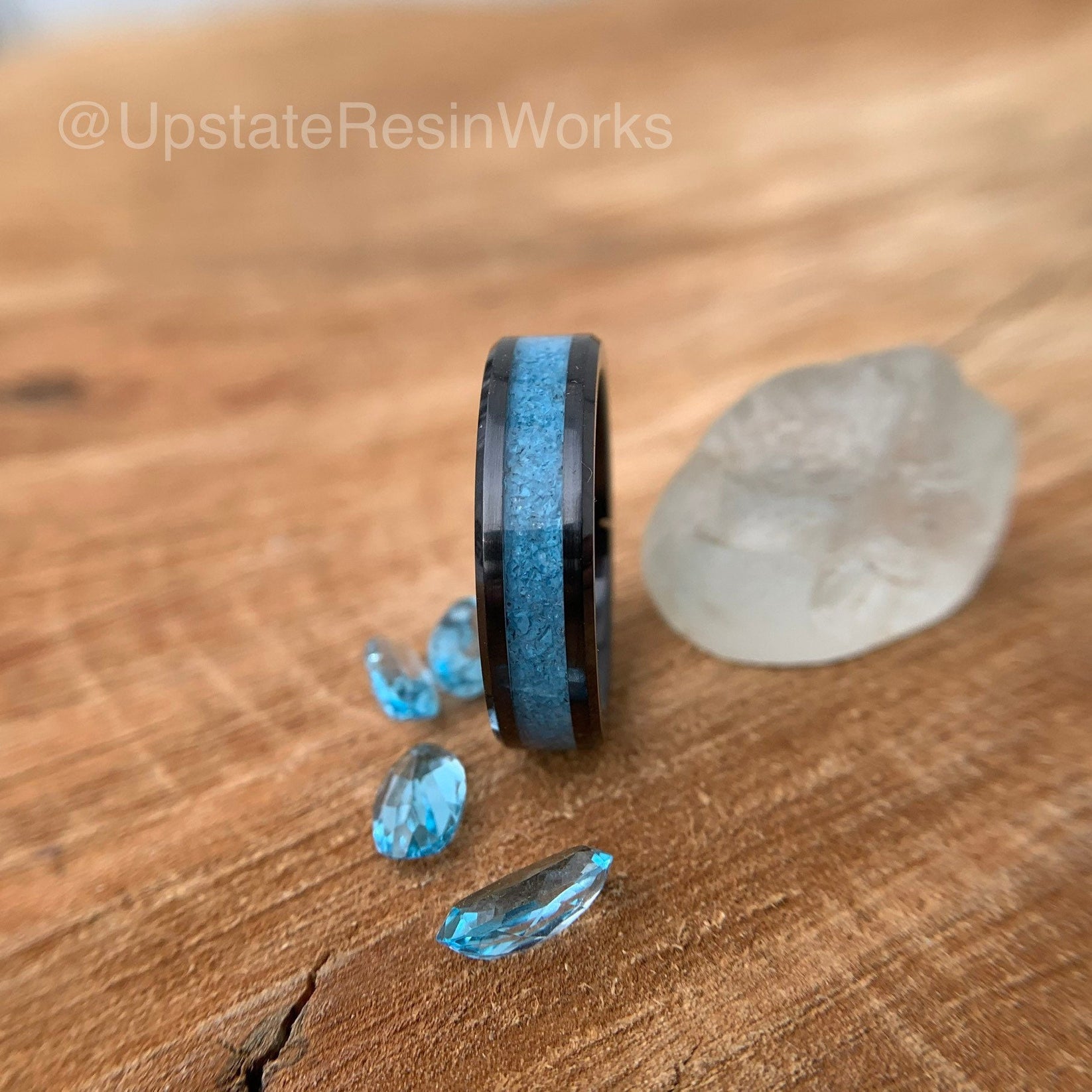 Sky Blue Topaz ring, Blue Topaz band, Sky Topaz, vow renewal, Topaz we ...